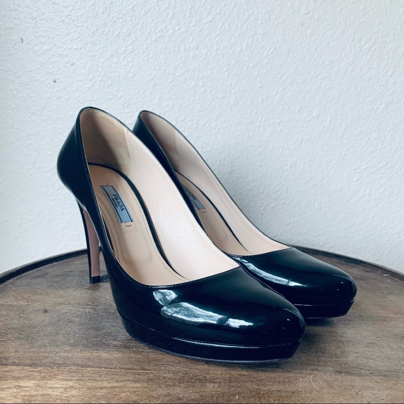Prada | Shoes | Prada Patent Leather Platform Heels | Poshmark